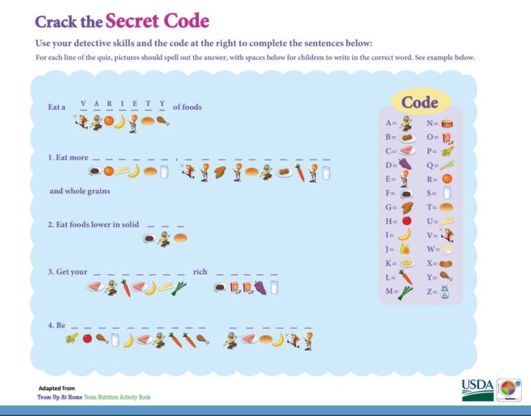 9 Free Nutrition Worksheets for Kids - Health Beet