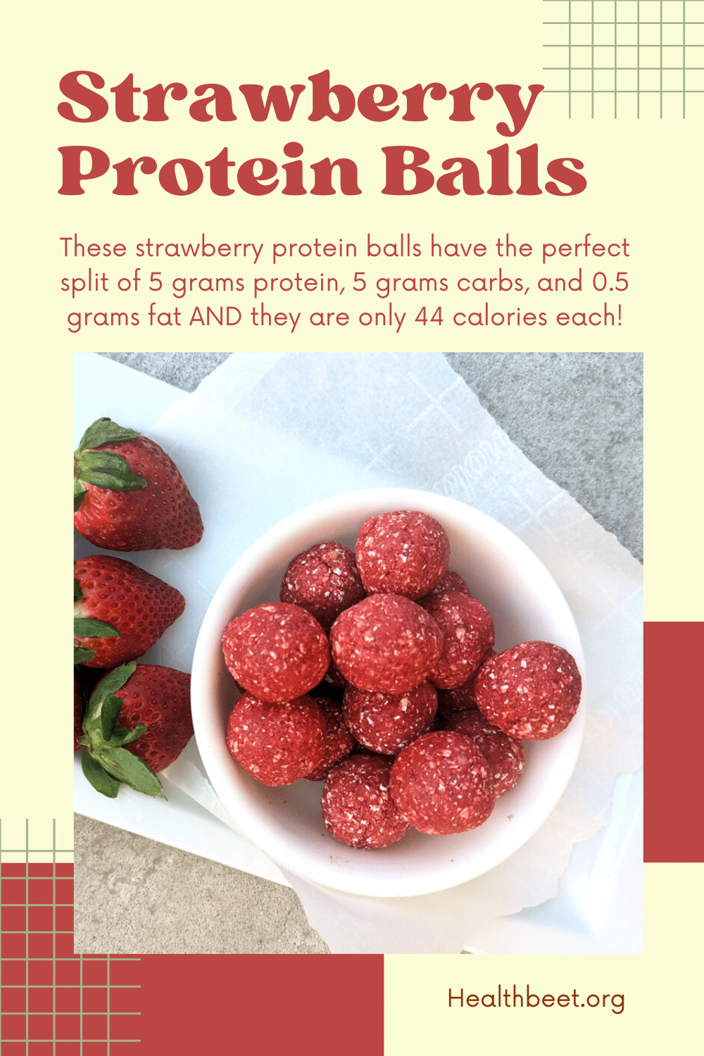 Macro Friendly Strawberry Protein Balls - Health Beet