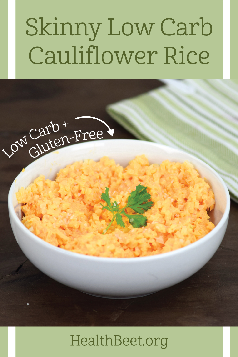 Skinny Low Calorie Cheesy Cauliflower Rice - Health Beet