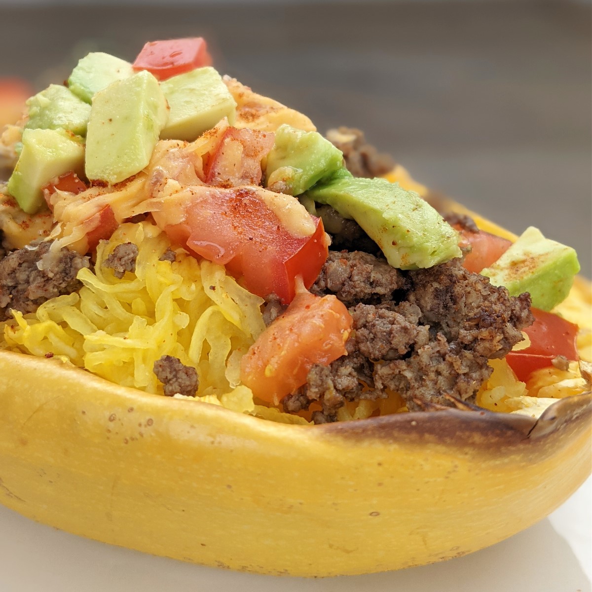 Spaghetti Squash Taco Boat - Health Beet