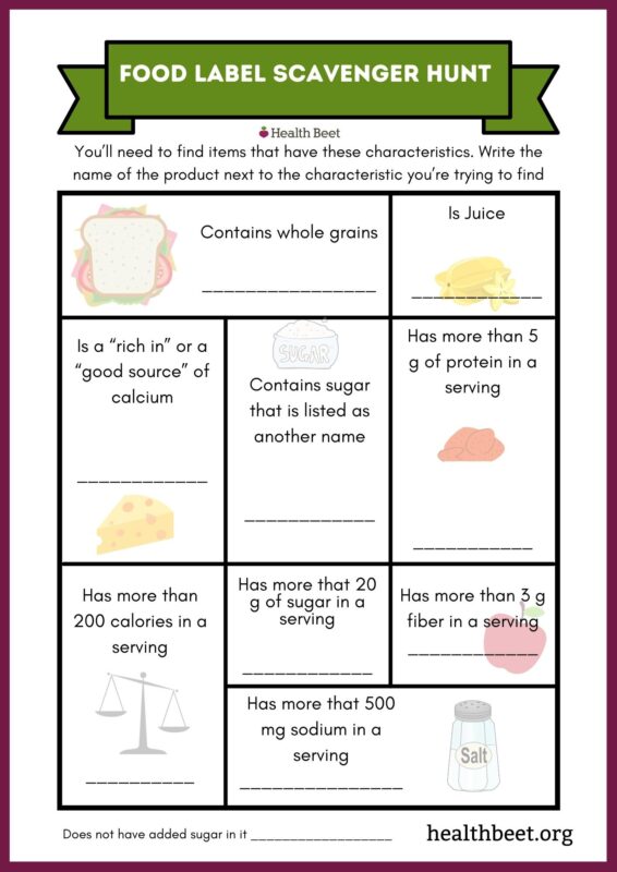 Food Label Scavenger Hunt Activity Teacher Made Twink Vrogue co