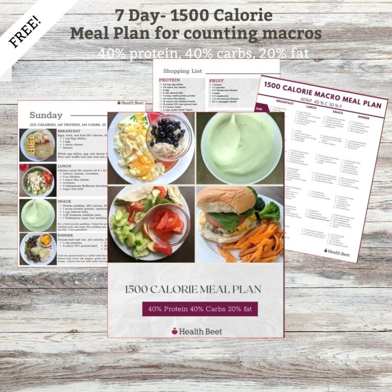 Free 1500 Calorie Meal Plan - Health Beet