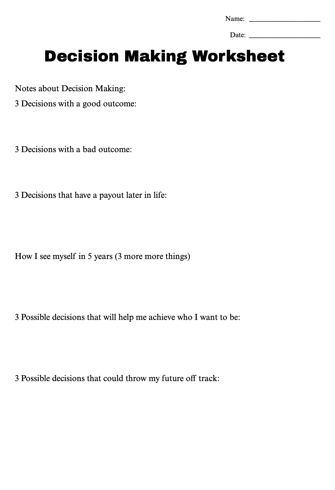 Health Ed Lesson: Decision Making - Health Beet