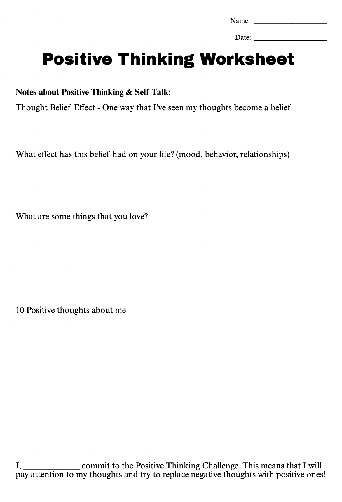 Health Ed Lesson: Positive Thinking and Self Talk - Health Beet