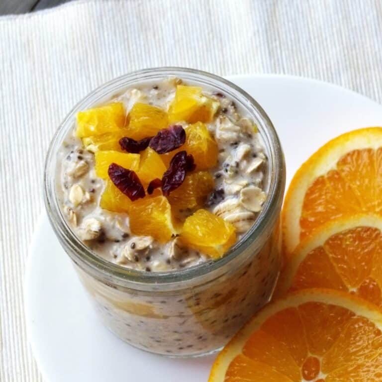Orange Cranberry Protein Overnight Oats with Chia Seeds - Health Beet