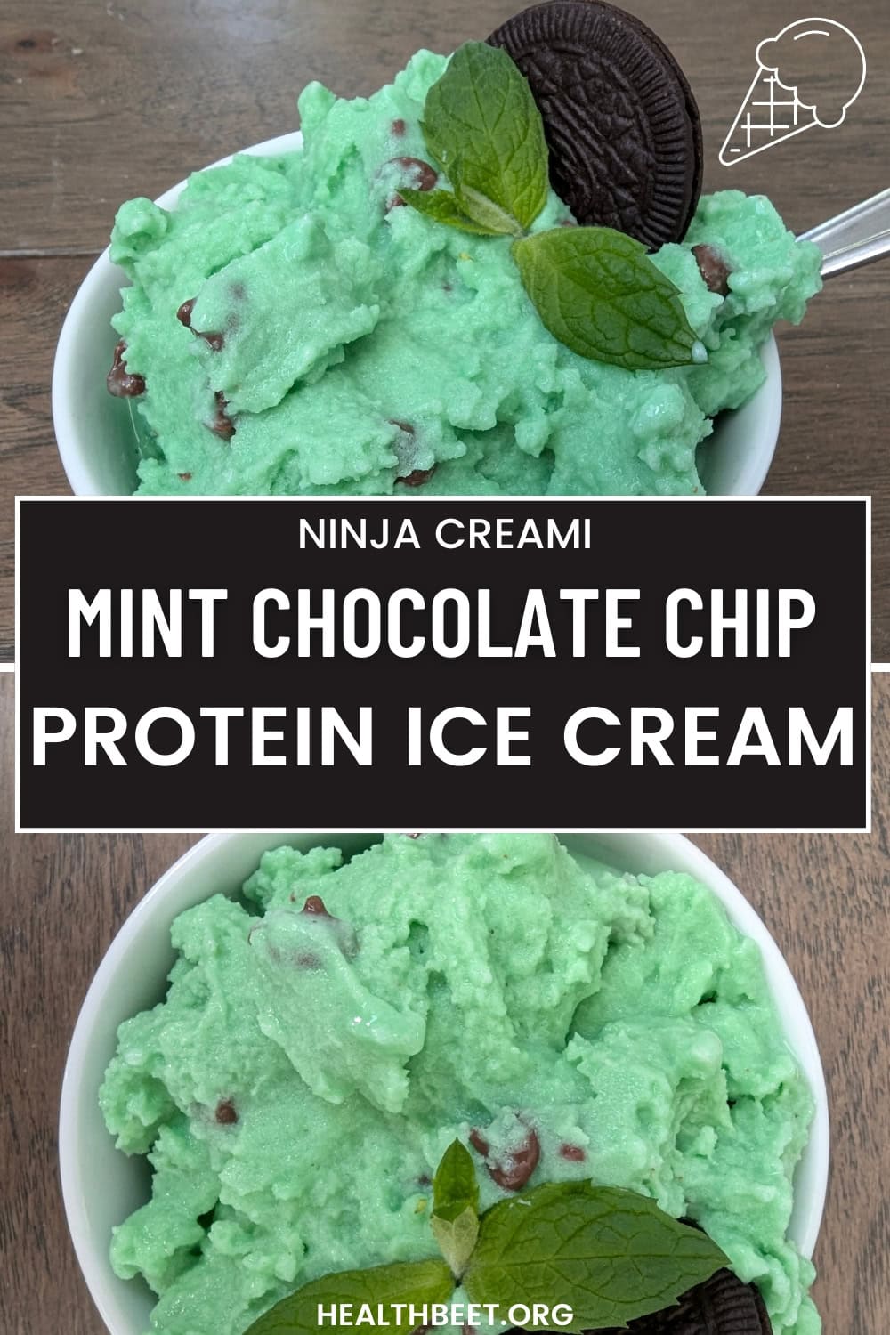 Creamy Mint Chocolate Chip Protein Ice Cream {Ninja Creami} - Health Beet